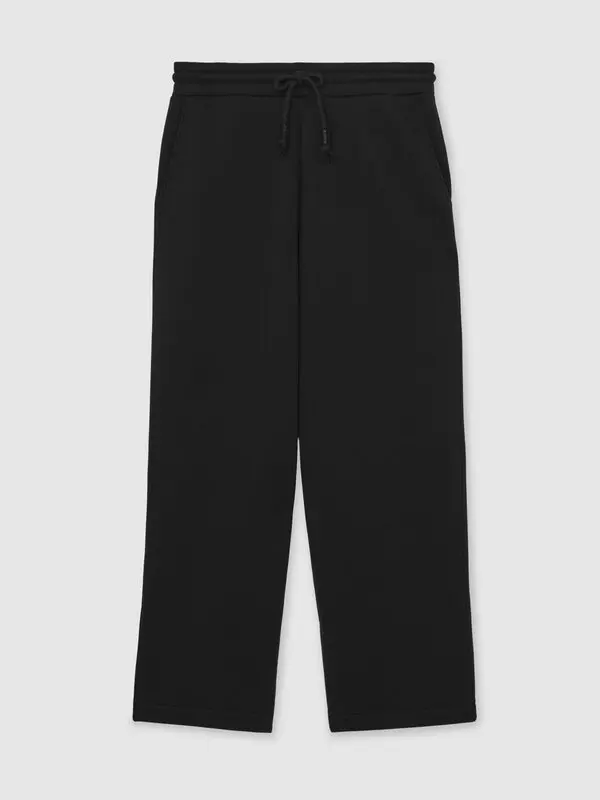 REISS Monterey Cotton-blend Fleece-back Joggers - Black