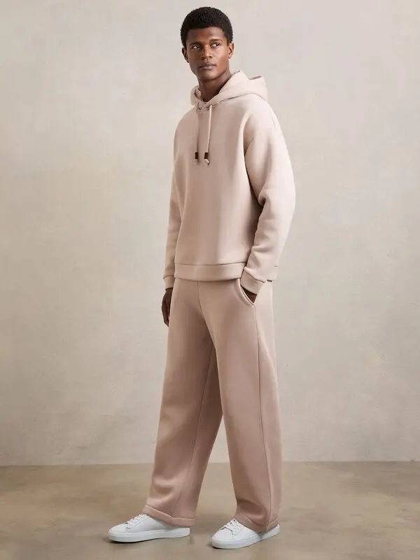 REISS Monterey Cotton-blend Fleece-back Joggers - Pink