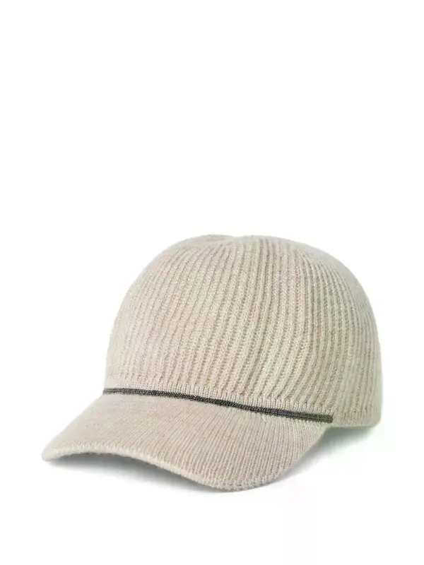 Brunello Cucinelli Ribbed-knit Baseball Cap - Neutrals