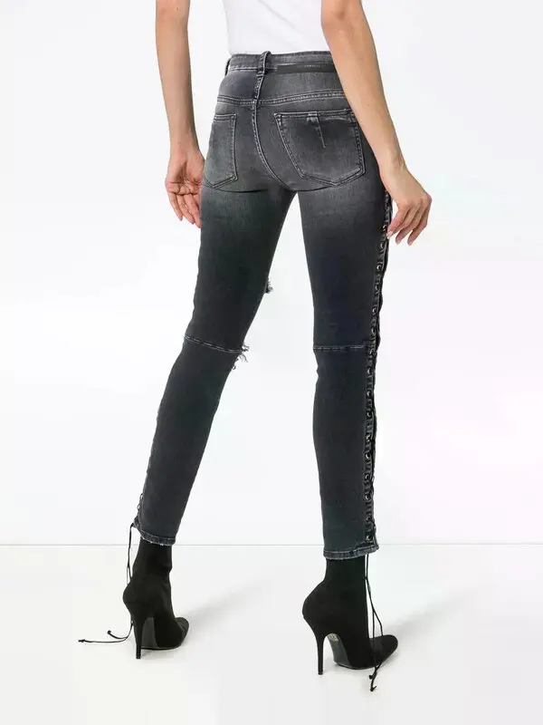 BEN TAVERNITI UNRAVEL PROJECT Skinny Stonewash Ripped Jeans