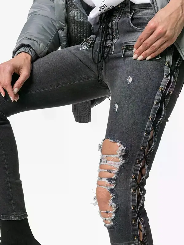 BEN TAVERNITI UNRAVEL PROJECT Skinny Stonewash Ripped Jeans