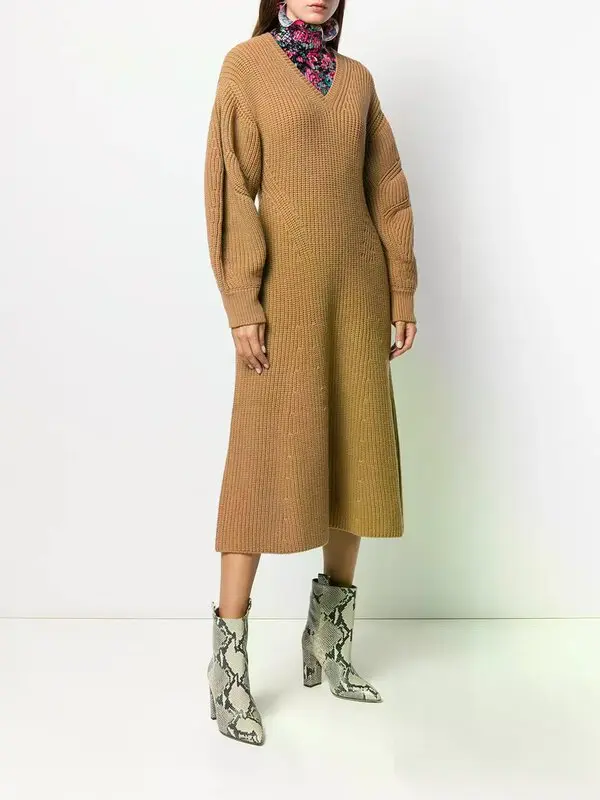 Givenchy V-neck Wool Sweater Dress