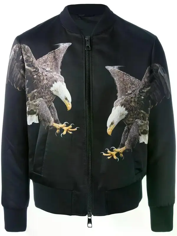 Neil Barrett Eagle Print Bomber Jacket - Black