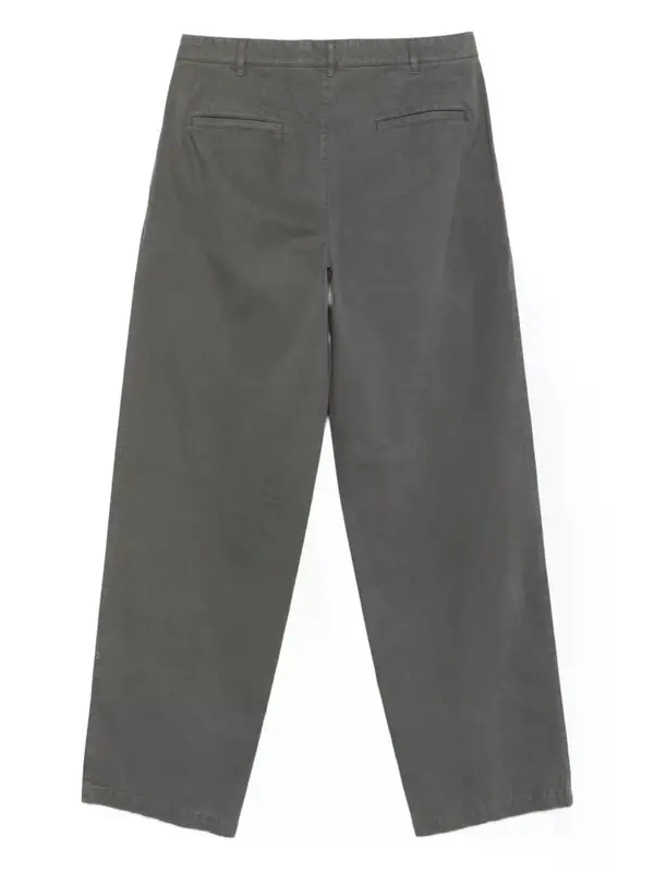 Aspesi Pleated Cotton Straight-leg Trousers