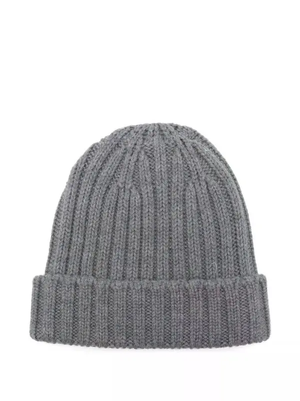 Aspesi Ribbed Virgin Wool Beanie - Grey