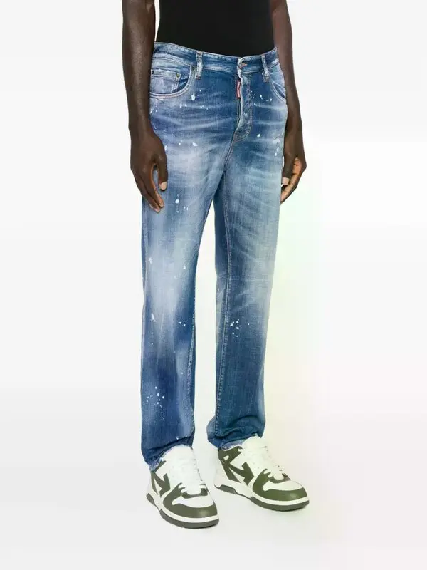 Dsquared2 Paint Splatter Straight-leg Jeans
