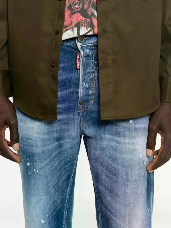 Dsquared2 Paint Splatter Straight-leg Jeans