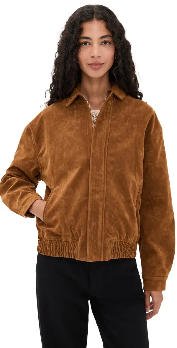 BAILEY ROSE Faux Suede Jacket - Camel