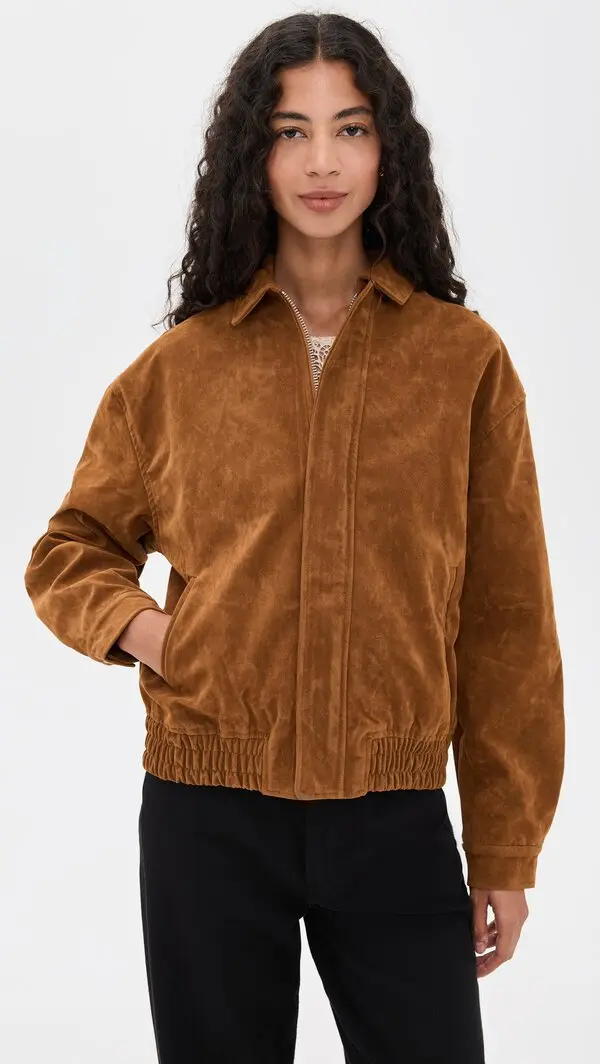 BAILEY ROSE Faux Suede Jacket - Camel