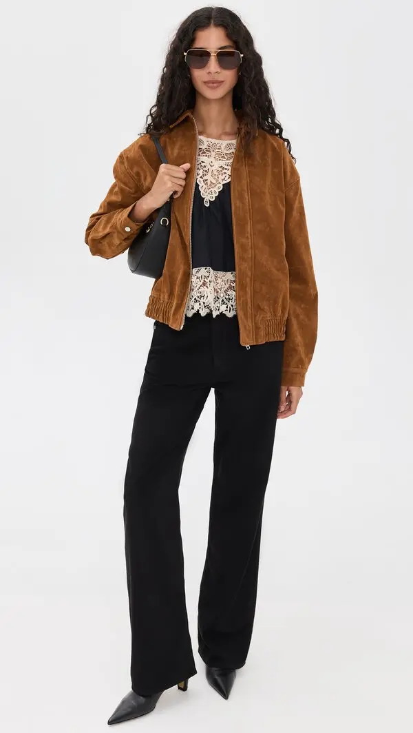 BAILEY ROSE Faux Suede Jacket - Camel