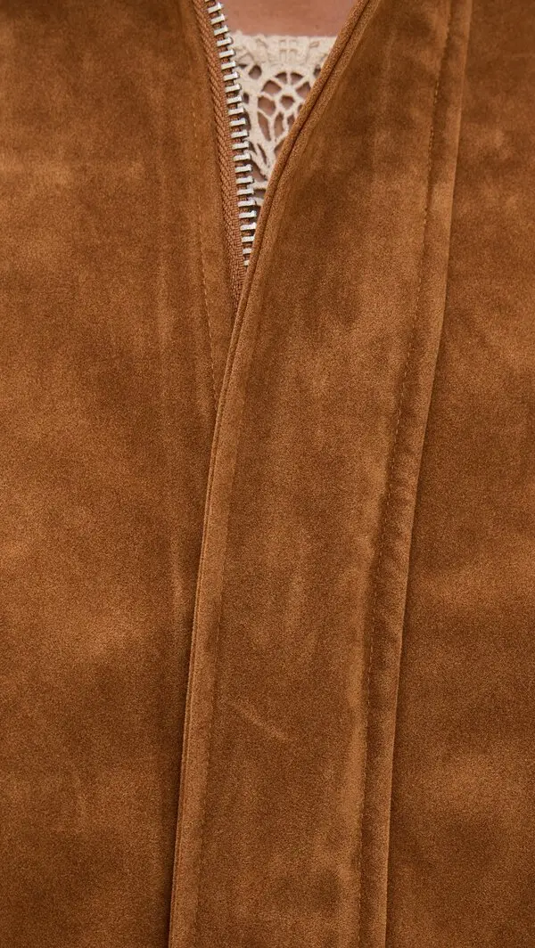 BAILEY ROSE Faux Suede Jacket - Camel