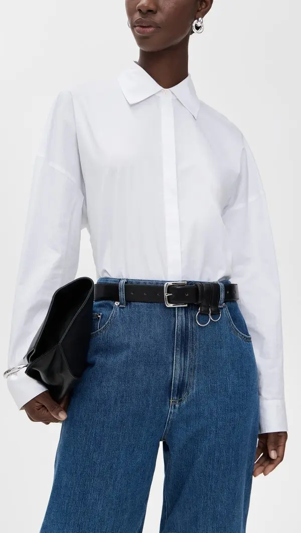 Tibi Ring Hardware Leather Belt