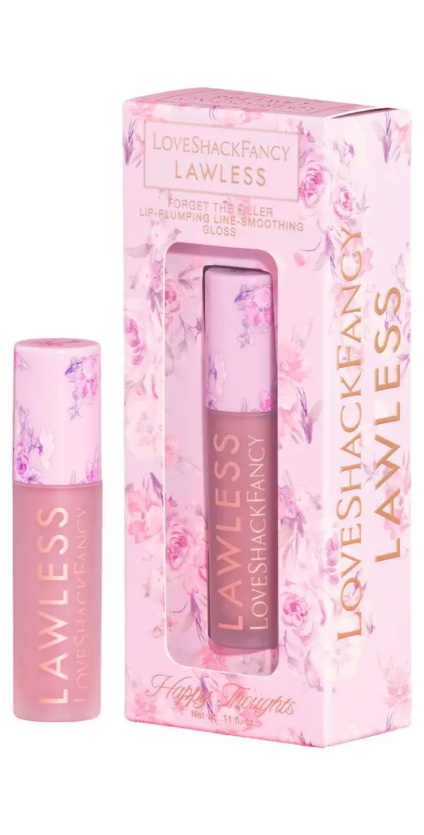 LAWLESS X Loveshackfancy Forget The Filler Lip Plumping Gloss 0.11 Oz./ 3.3 - Happy Thoughts