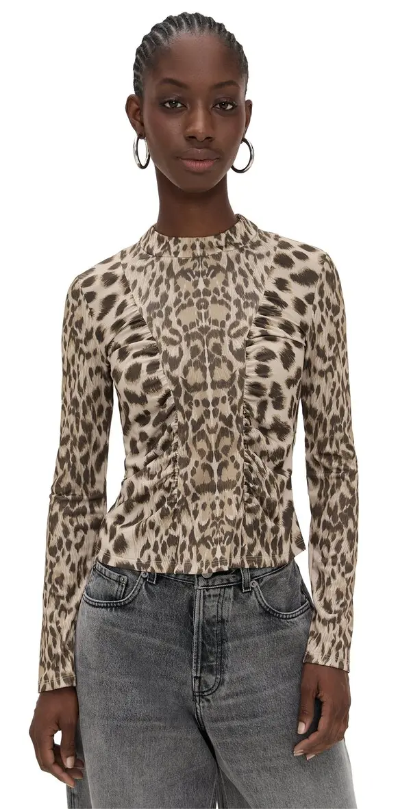 Sea Claude Leopard Print Turtleneck