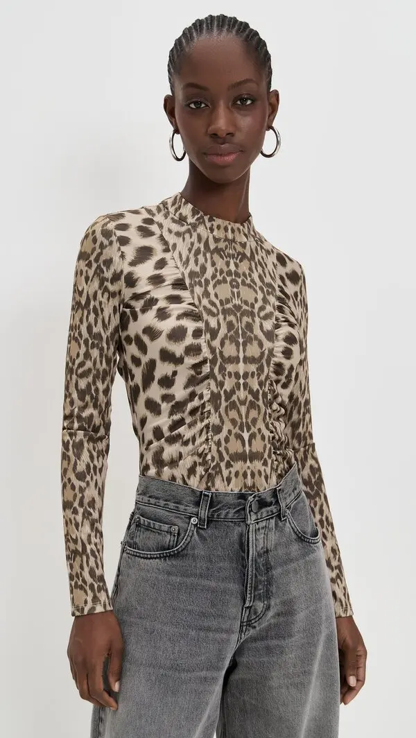Sea Claude Leopard Print Turtleneck
