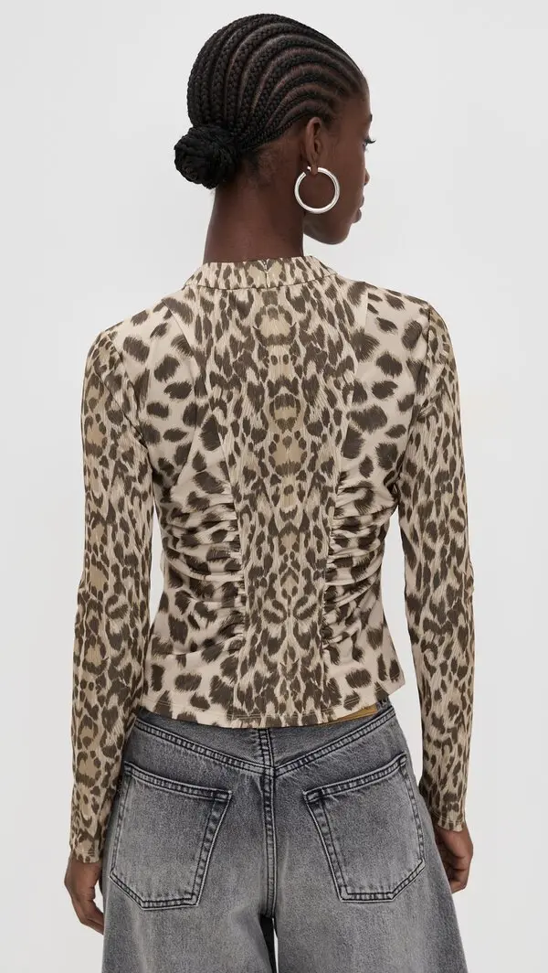 Sea Claude Leopard Print Turtleneck