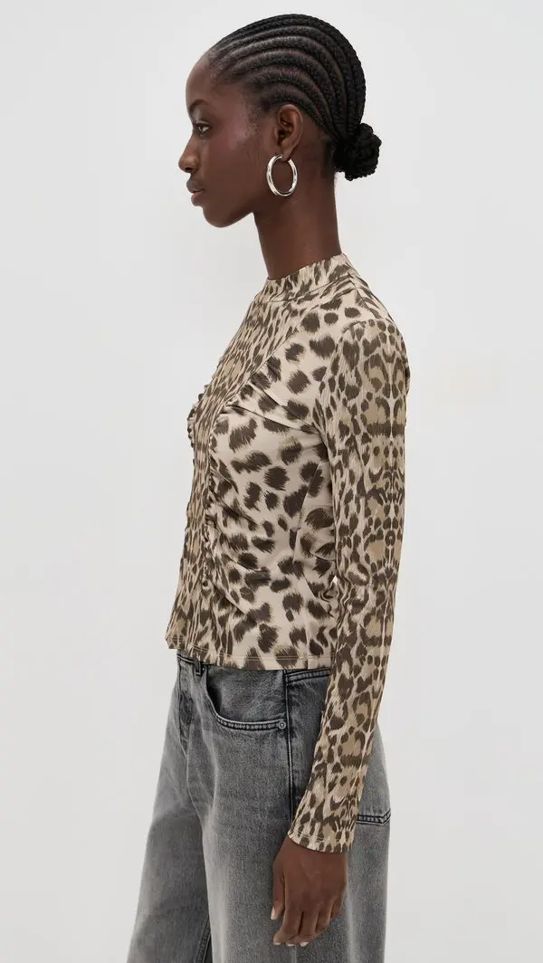 Sea Claude Leopard Print Turtleneck