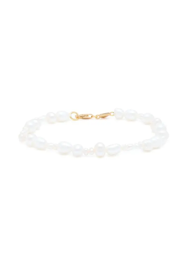 ASTRID & MIYU Serenity Beaded Gold-plated Bracelet - Pearl
