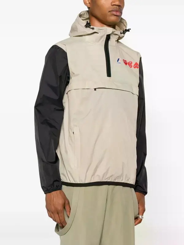 Play Comme Des Garcon X K-way Heart-patch Lightweight Jacket - Neutrals