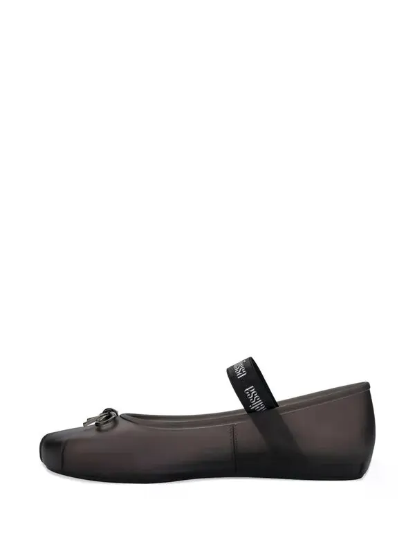 Melissa Sophie Fem Bow-detail Ballet Flats - Black