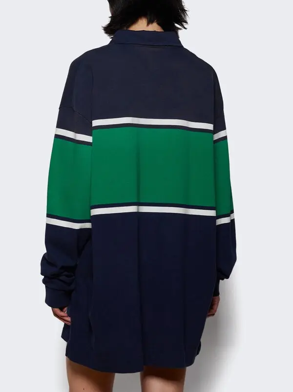 Acne Studios Striped Cotton Polo Sweater Dress