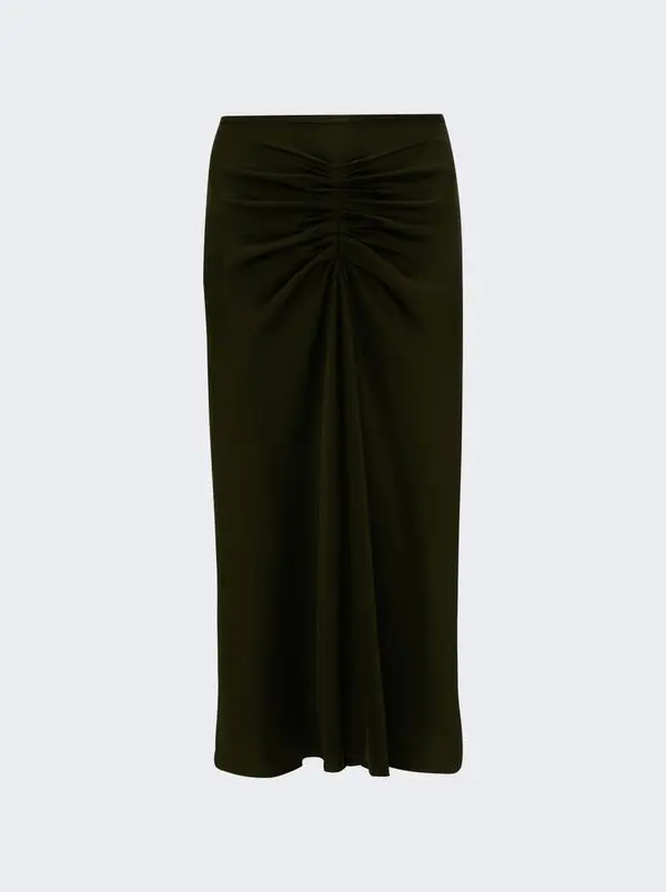 Victoria Beckham Gathered Waist Midi Skirt - Green
