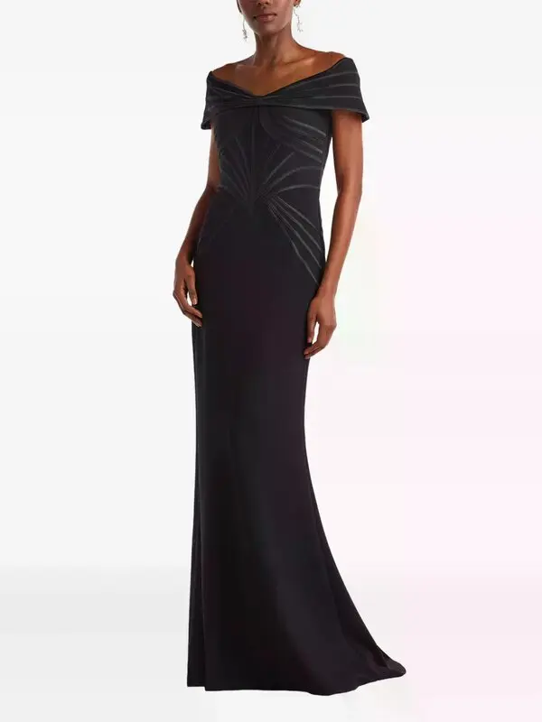Tadashi Shoji Off-shoulder Panelled Gown