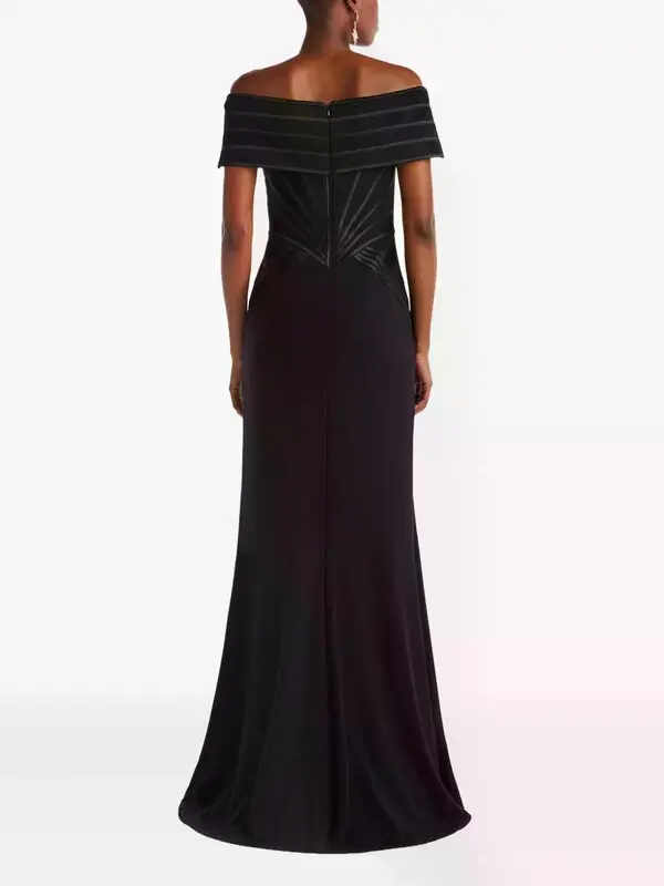Tadashi Shoji Off-shoulder Panelled Gown