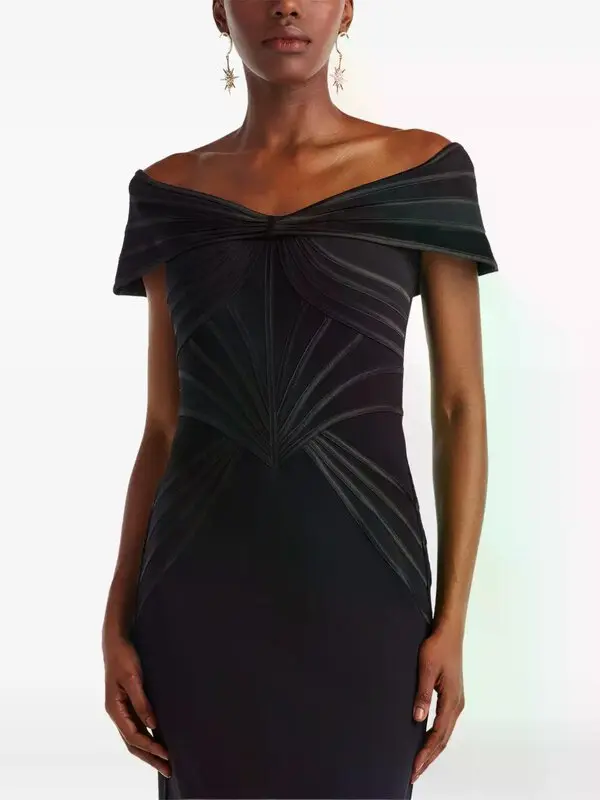 Tadashi Shoji Off-shoulder Panelled Gown