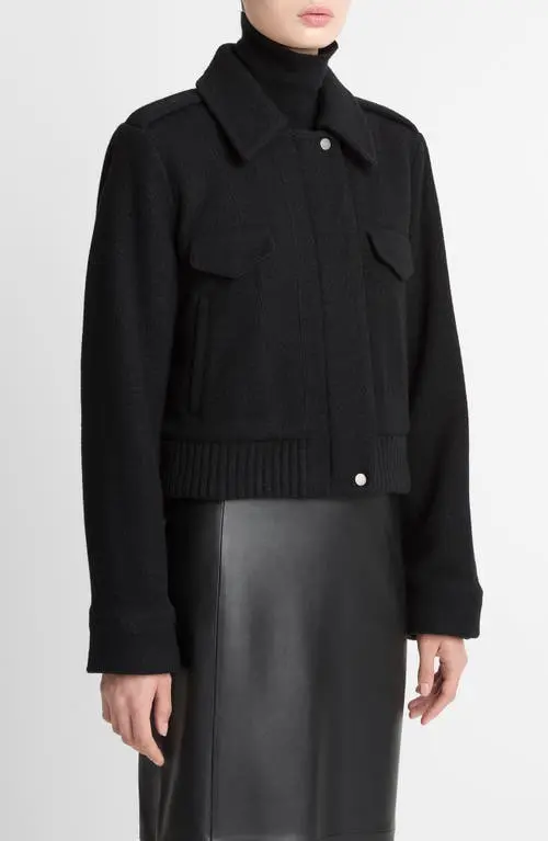 Vince Wool-blend Cropped Jacket