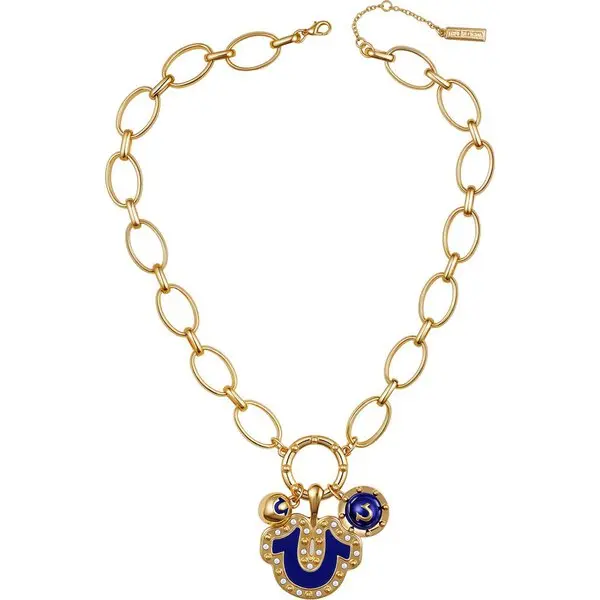 True Religion Horseshoe Chain Necklace - Goldtone