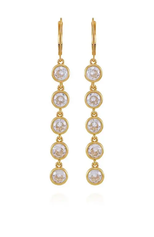 Vince Camuto Cubic Zirconia Drop Earrings - 14k Gold Plated