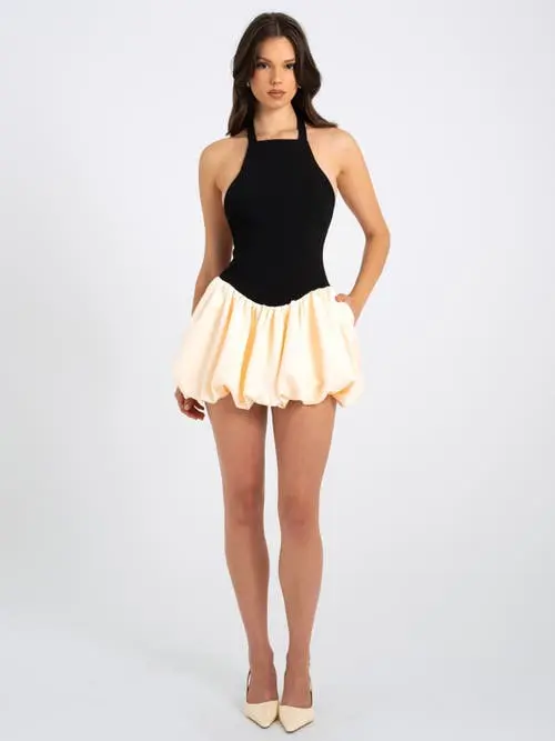 MISS CIRCLE Backless Mini Bubble Dress