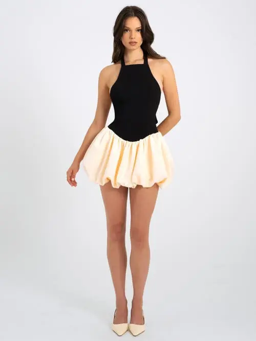 MISS CIRCLE Backless Mini Bubble Dress