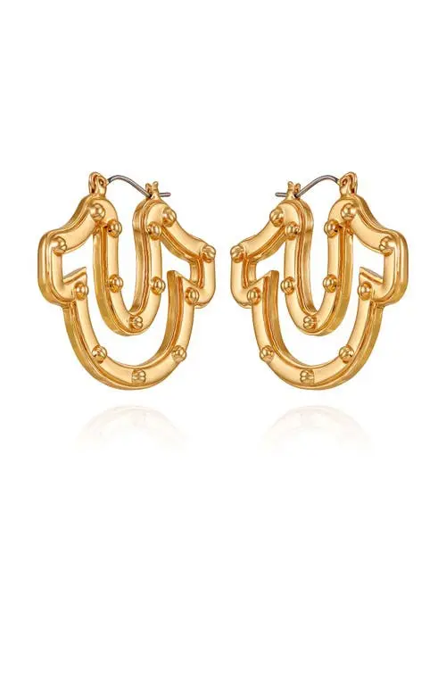True Religion Studded Horseshoe Hoop Earrings