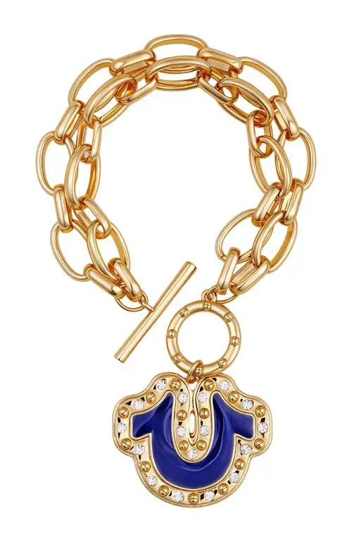 True Religion Horseshoe Charm Toggle Bracelet - Goldtone