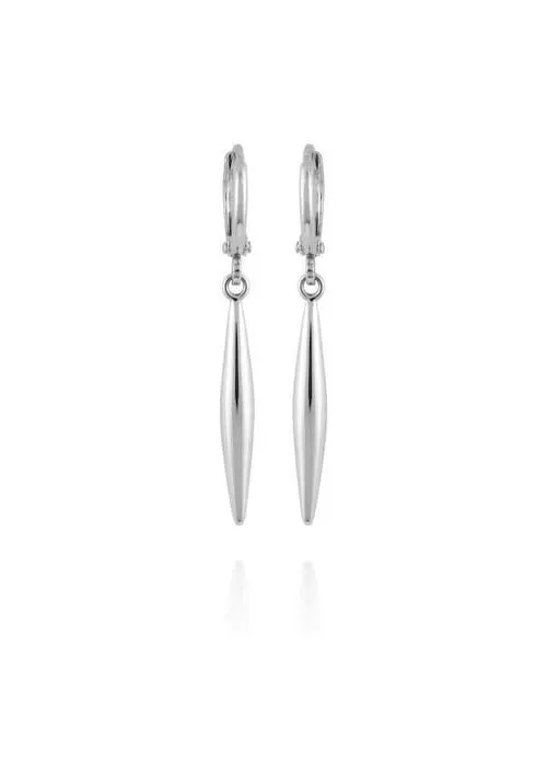 Vince Camuto Linear Drop Huggie Earrings - Silver Tone