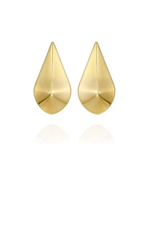Vince Camuto Sculptural Dome Drop Earrings - 14k Gold Plated