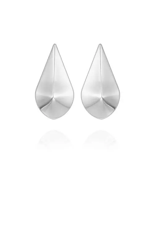 Vince Camuto Sculptural Dome Drop Earrings - Silver Tone