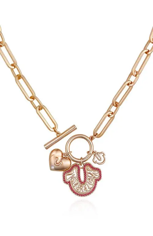 True Religion Charmy Link Necklace - Rose Gold