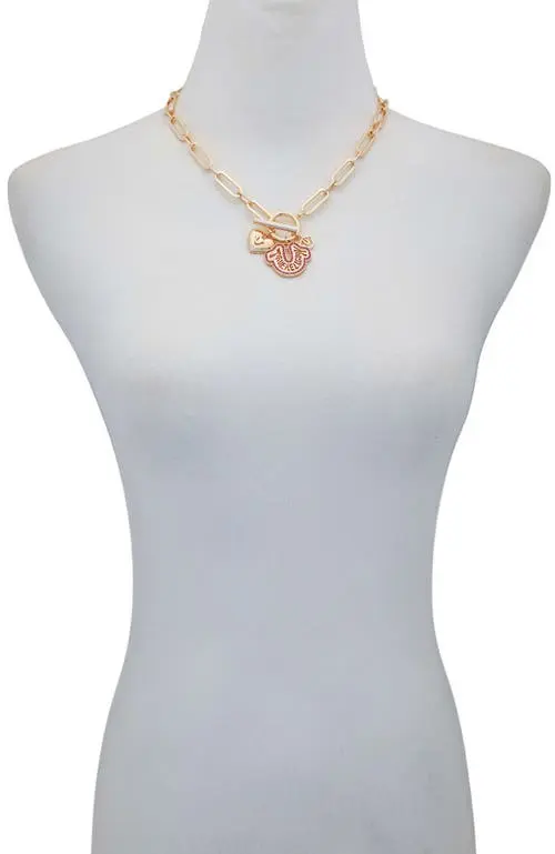 True Religion Charmy Link Necklace - Rose Gold
