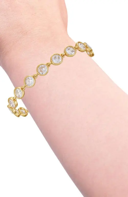 Vince Camuto Cubic Zirconia Bezel Bracelet - 14k Gold Plated