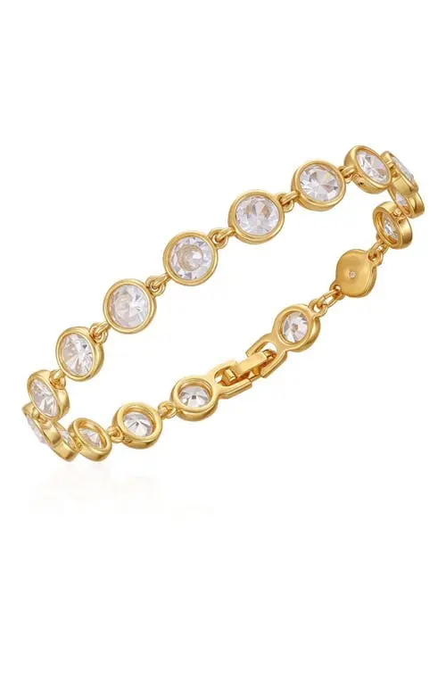 Vince Camuto Cubic Zirconia Bezel Bracelet - 14k Gold Plated