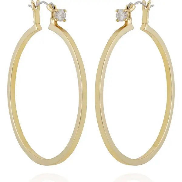 Vince Camuto Cubic Zirconia Hoop Earrings - Gold Tone
