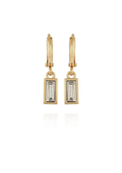Vince Camuto Baguette Drop Earrings - 14k Gold Plated