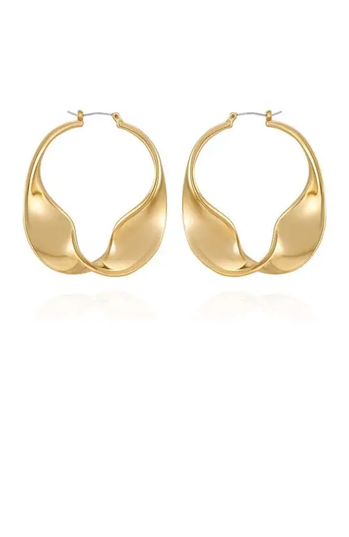 Vince Camuto Sculptural Twisted Hoop Earrings - 14k Gold Plated