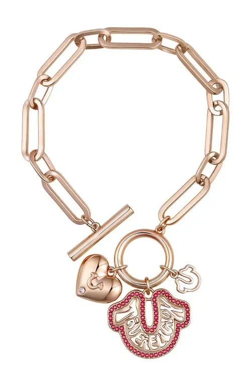 True Religion Link Charm Bracelet - Rosegoldtone