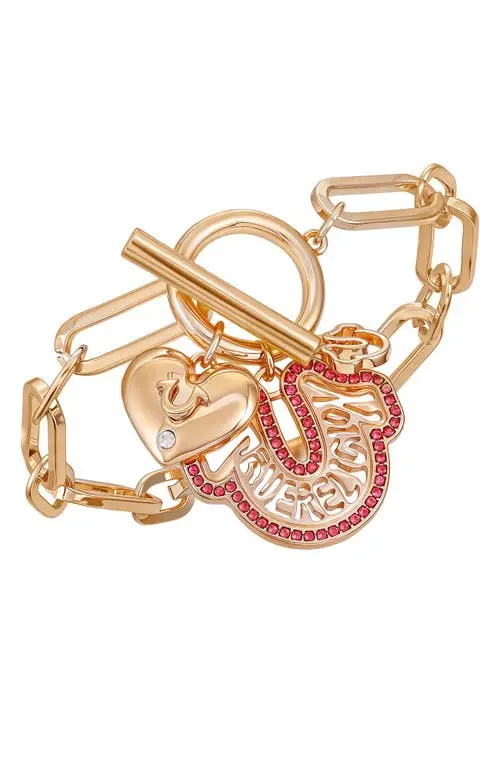 True Religion Link Charm Bracelet - Rosegoldtone