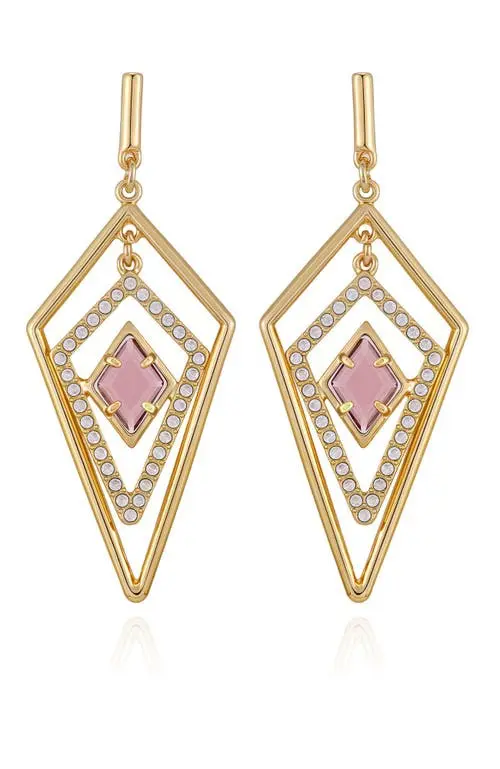 Vince Camuto Diamond Drop Earrings - 14k Gold Plated