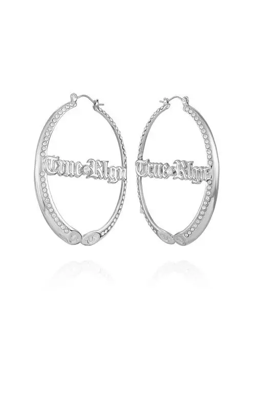 True Religion Logo Hoop Earrings